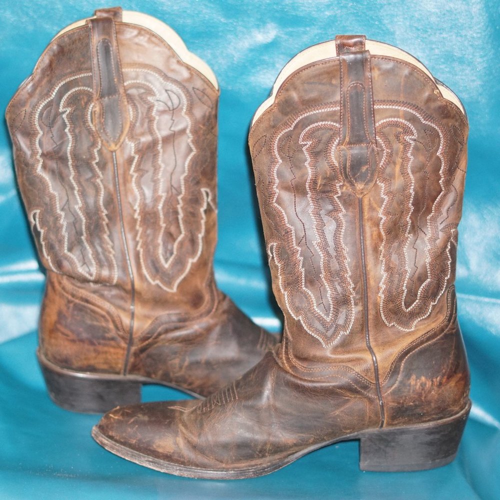 Jb Dillon Western Roper Boots, Distressed Leather Siz… - Gem